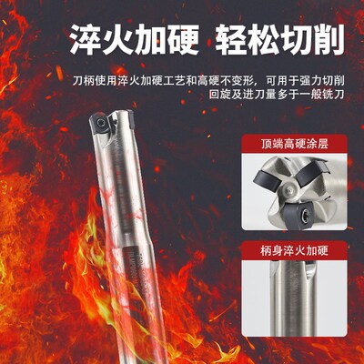 TEBL06快进给双面铣刀杆 特固克z通装BLMP0603双面四角开粗铣刀片