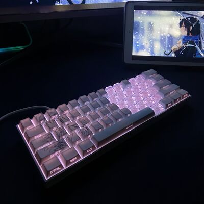 雪之下雪乃2.0键帽侧刻透光ace68 x87 醉鹿a75 迈从jet75 atkrs6