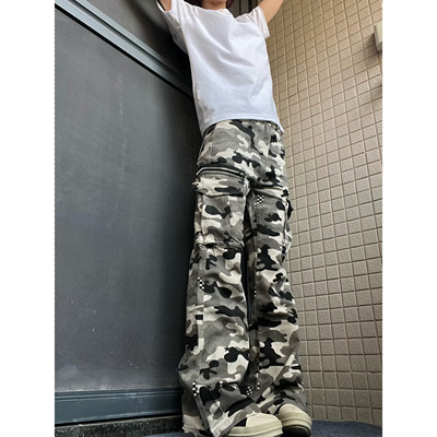 15GET灰白迷彩工装裤显瘦
