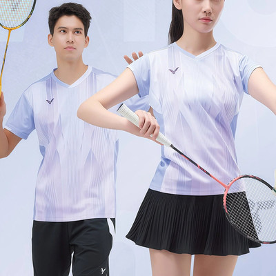 VICTOR胜利威克多羽毛球服大赛款男女款针织运动短袖T恤T-60002TD