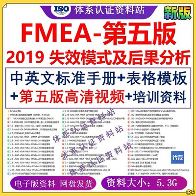 FMEA-2019中英文标准手培训资公司文件模板fmea第五版高清视频