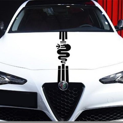 适用阿尔法罗密欧 Giulia Stelvio全系车头贴纸引擎盖车贴拉花