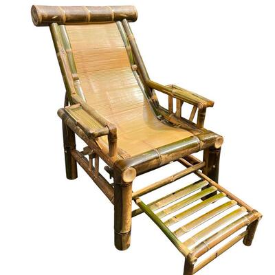 竹躺椅老人竹椅送阳垫竹制OBA品竹椅子靠坐背椅沙发传统台田园椅