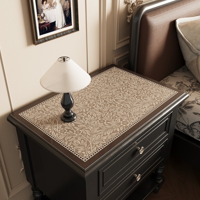 法式床头柜保护垫盖布2025皮革桌面台面防水防油轻奢感垫子
