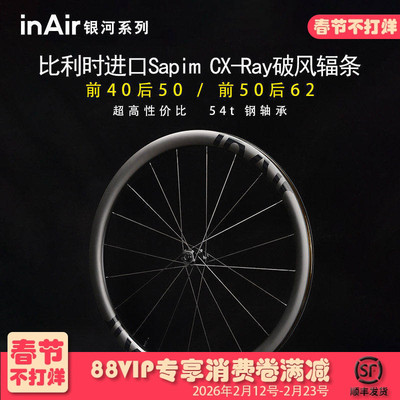【inAir银河前低后高】碳纤维公路自行车碟刹Ray钢条轮组碳刀轮毂