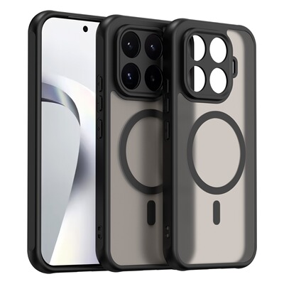 适用于小米17T手机壳磁吸17Tpro全包防摔红米15C手机套poco8xpro国际版note15pro+磨砂magsafe简约黑色港版