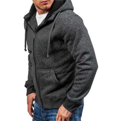 men clothes欧美男士休闲运动锻炼抓绒开衫圆领卫衣外套新款72024