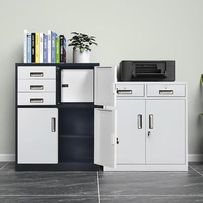 办公室桌下矮柜带锁带抽屉钢制文件柜资料柜收纳铁皮移动储物柜子