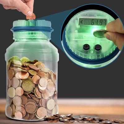 LED七彩存钱罐 储钱罐计数存钱罐 美元 欧元英镑存钱罐储蓄罐扑满