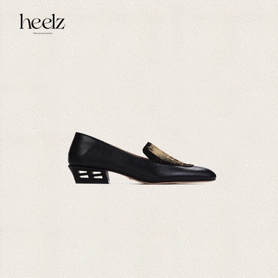 heelzH款描金羊皮乐福鞋3.6cm
