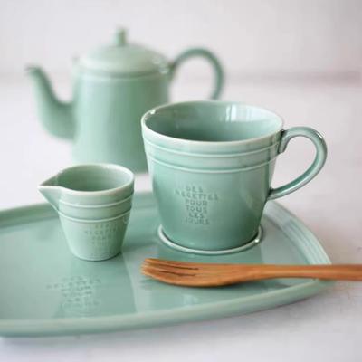 清仓日本进口Studio M'陶瓷茶壶咖啡红茶马克杯奶杯早餐碟托盘