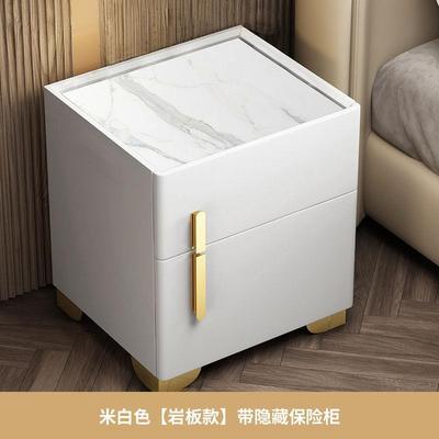 简现卧代室智能床头柜保隐约形家用一体险箱无QLL线充电轻奢风格