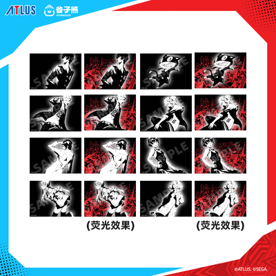 现货谷子熊女神异闻录PERSONA5THEROYAL素描风荧光明信片周边