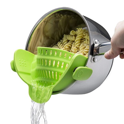 沥水挡锅边沥水器家用倒菜过滤防洒漏沥水器Strainer Colander