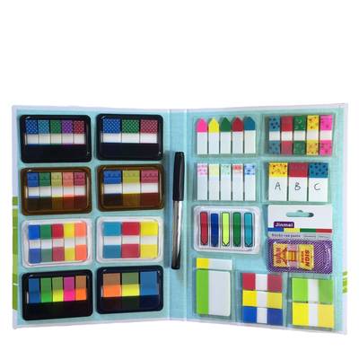 意便利贴组合标套装荧光膜指指示签分类引标学生KUZ标创记重点标