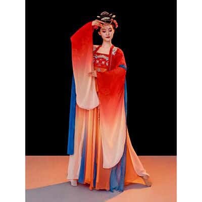 大唐夜宴舞蹈汉唐古典舞身韵女夏辉同款演出服飘逸双面燕洵中国风