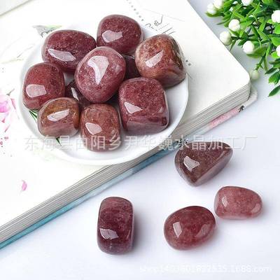 莓滚石红草莓001002水红晶大颗粒草石铺碎鱼缸铺花园