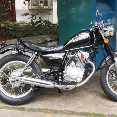 GN125摩托车复古改装排气管 仿GN太子云豹小鱼雷回压管 复古静音