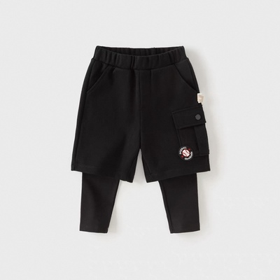 秋上新！90-130码戴家儿童裤子男童洋气假两件长裤宝宝休闲裤