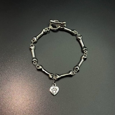 Vintage古着 Silver puppy bones手链