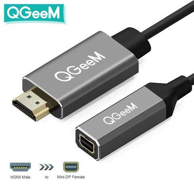 QGeeMHDMI单转MiniDP转换器适配器电缆UHD4K@30Hz高清线即插即用