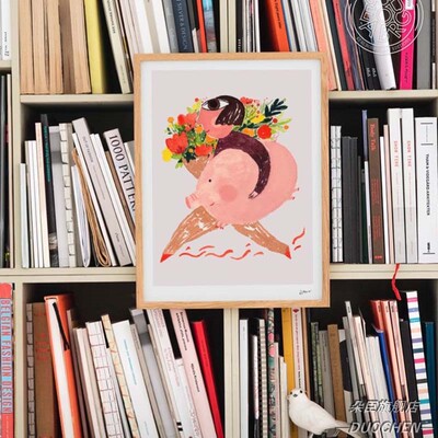 翟文思版画风格装饰画 50x70cm艺术微喷挂画 可客制化儿童房壁画