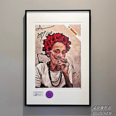 小众艺术挂画Cohiba雪茄艾娃抽象人物餐厅玄关壁画卧室客厅装饰画