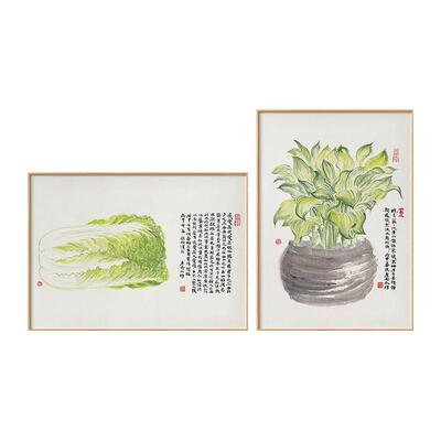 墙新中式客厅装饰画沙蛙发背景墙玄壁中古餐厅N5816-N5蔬画果挂画