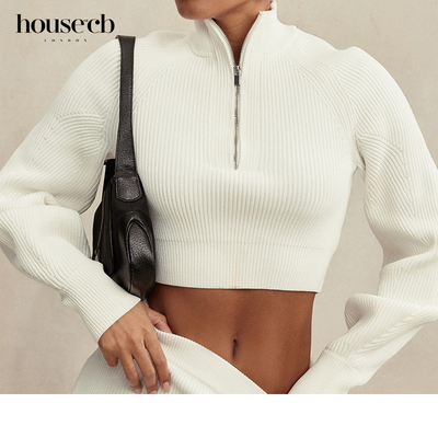 HouseofCB气球袖罗纹针织毛衣