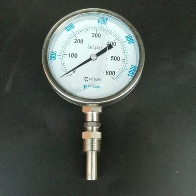 全不锈钢卡套式万向型耐震双金属温度计 WSSN-481BF 0-600℃ L3cm