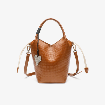 潮流压纹手提菜蓝子CK25459K棕色