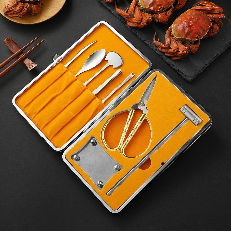 好货蟹八件套装吃蟹工具家用剥螃蟹神器拆大闸蟹钳海鲜专用剪刀夹