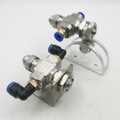 速发不锈钢双头虹吸空气雾化喷嘴加湿二流体气水混合煤矿山场除尘