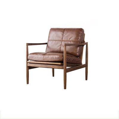 HANK汉克阅读椅侘寂风沙发单人休闲椅复古民宿酒店实木设计师沙发