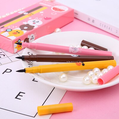 极速初学者适用YANQINA卡通眼线笔硬头 防水防汗不晕染眼线液笔