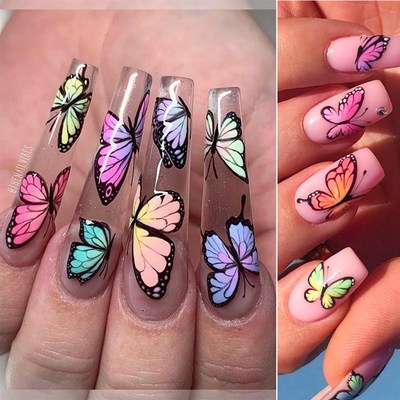 10pcs Butterfly Nail Foils Holographic Stickers for Nails