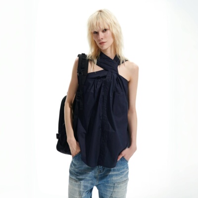 Twolittleguys纽结衬衣背心露肩