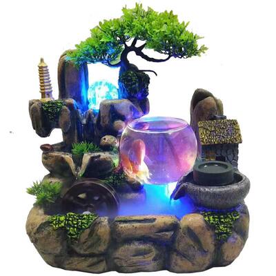 亚马跨产品山22818流水摆件室内鱼缸办公孙室装境饰工艺假品桌面