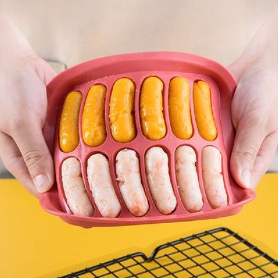 12 Grids Silicone Sausage Mold Ham Hot Dog Making Mould