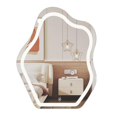 云朵智能l442e化妆镜卧壁挂室梳妆异台镜子挂墙式带灯发光d形梳妆