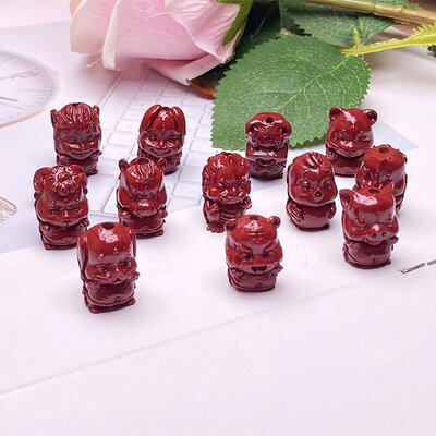 极速Natural raw ore cinnabar loose beads purple gold sand 12