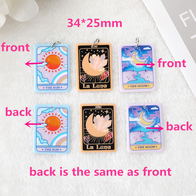 极速12 Pcs Tarot Card Charms  Punk Magical Divination Game C