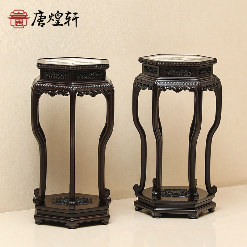 明清古典云石花架花几香几中式实木摆件盆景架客厅阳台落地置物架