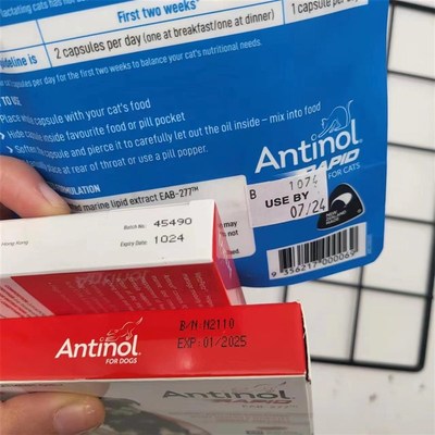 现货 Antinol安适得狗猫关节折耳猫 软骨素绿贻贝 安它诺带鱼油