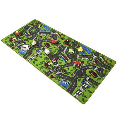 地毯儿童城市交通马路车道游戏地垫幼儿园卧室客厅绿