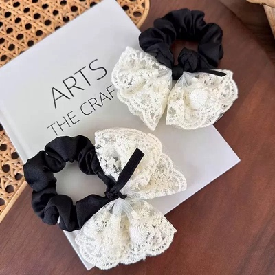 甜美蝴蝶结千金发圈蕾丝双