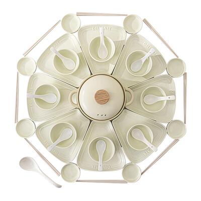 年夜套组饭拼盘具装合松露白碗碟家用团圆摆盘圆桌扇餐形盘子XCN