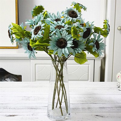 好货Fall decor 50cm long silk artificial sunflowers DIY flow