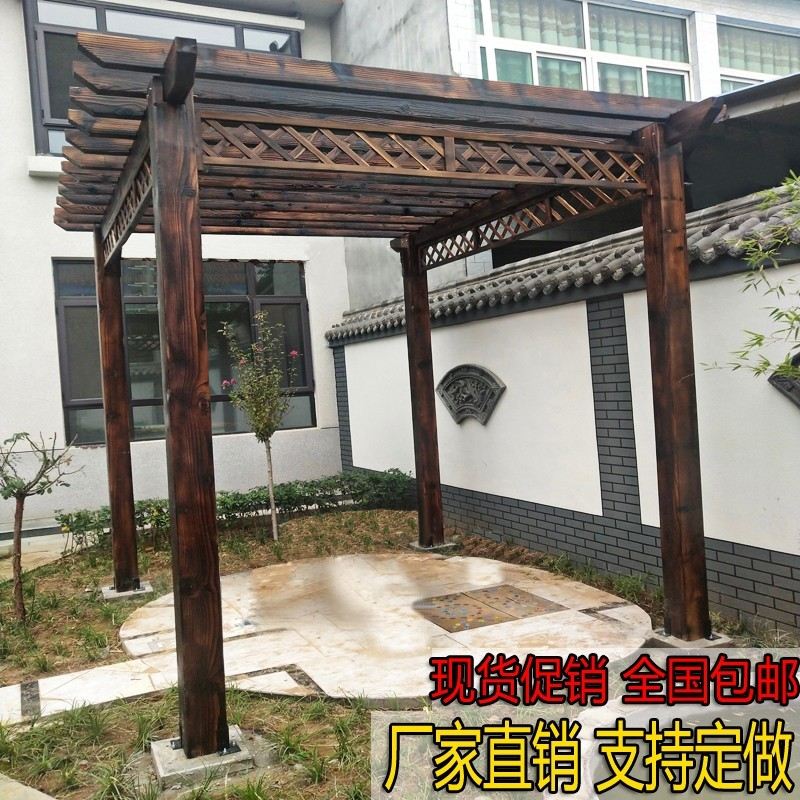 葡萄架凉亭防腐木走廊爬藤木架布置院子长廊阳台花架厂家直销