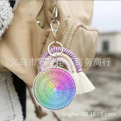 适配跨境Feelings Wheel Double 彩色心情轮 感觉轮双面 钥匙扣